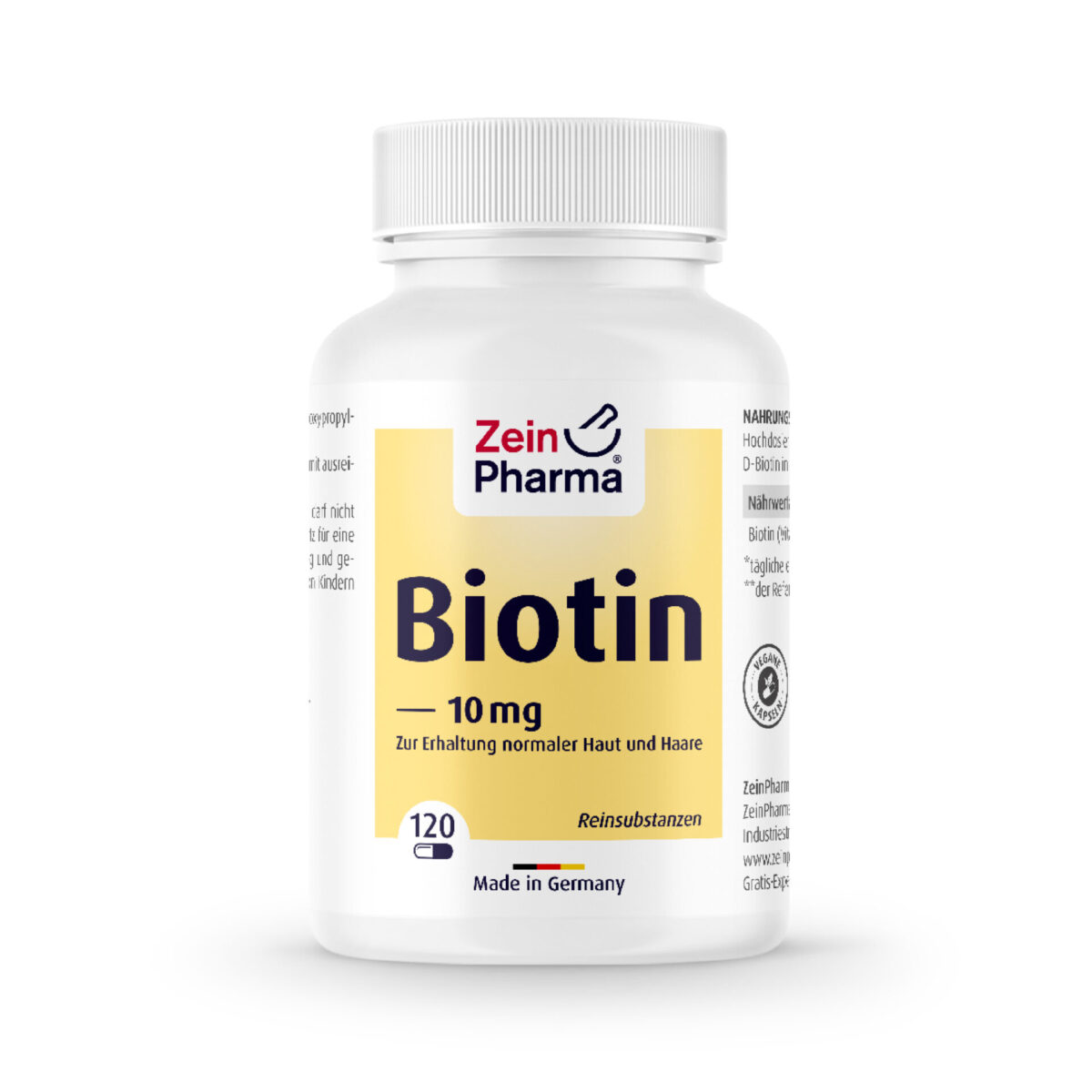Biotina 10mg (120 cápsulas) – Nutrypharma